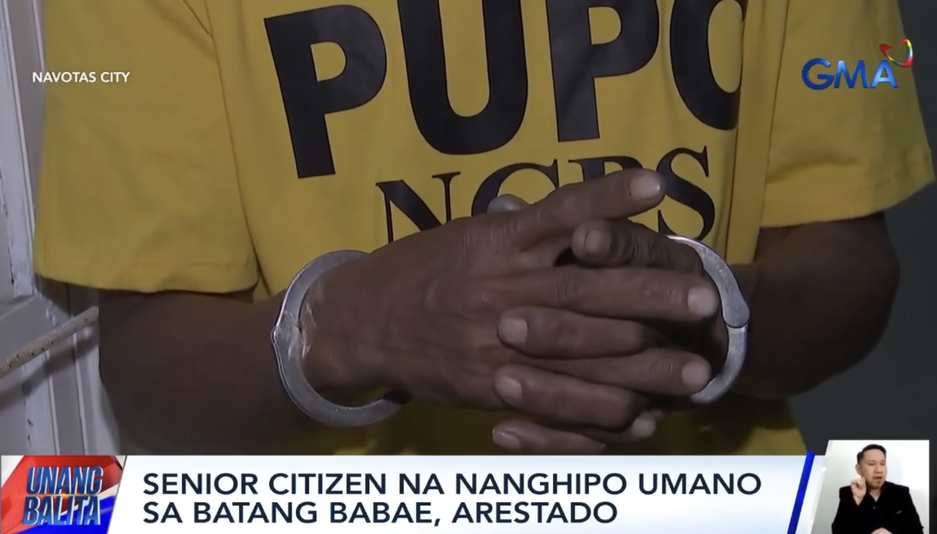 Senior citizen arrested in Navotas for alleged acts of lasciviousness