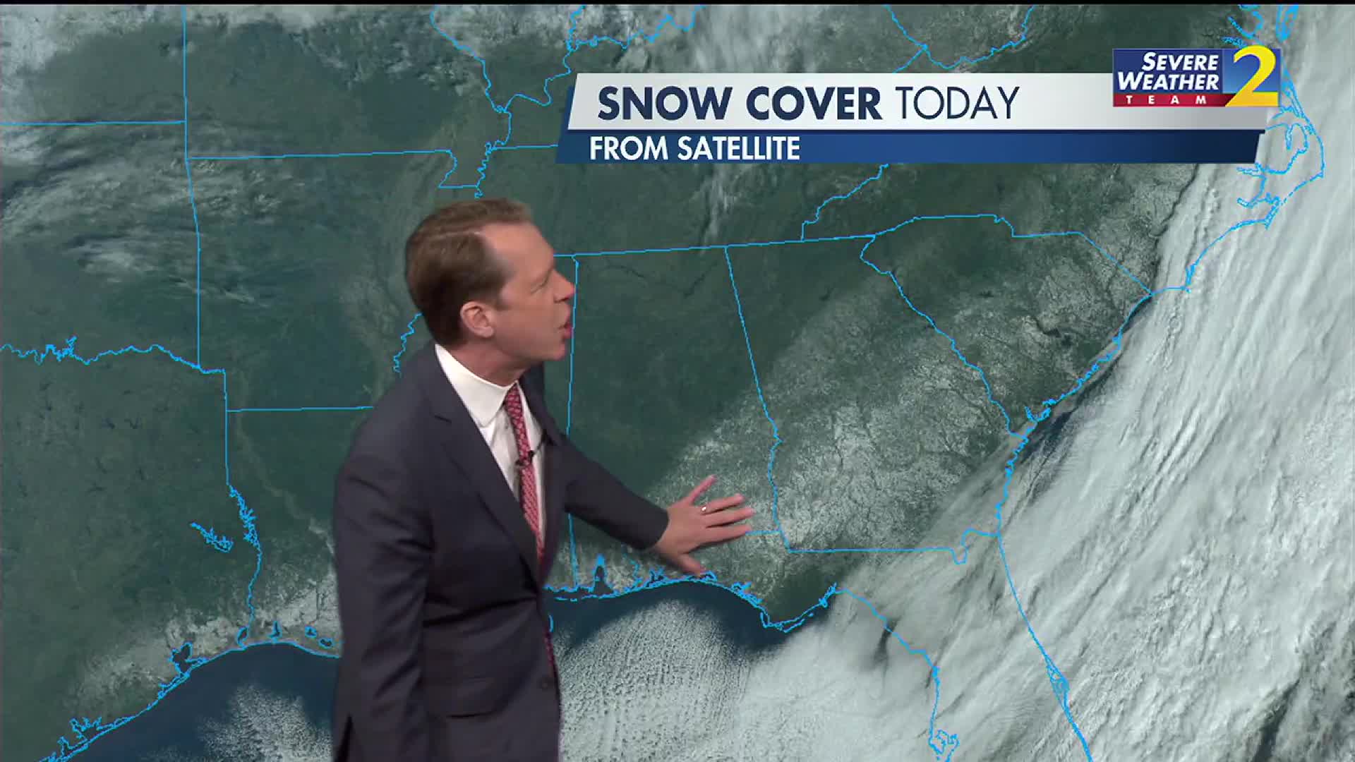Snow accumulation across Southeast, metro Atlanta can be seen from space