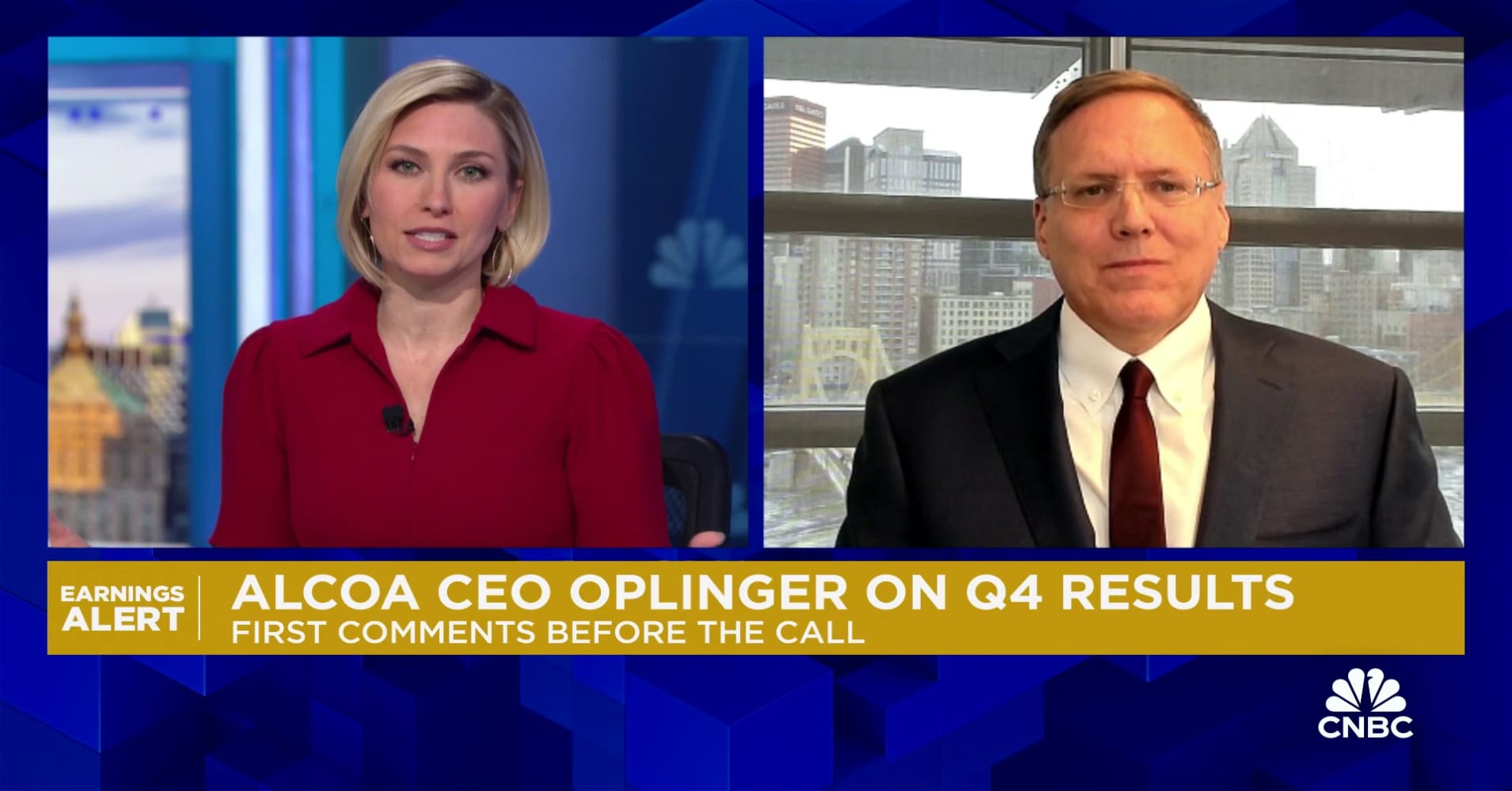 Alcoa CEO William Oplinger talks Q4 results as stock pops on results