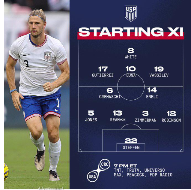 Estados Unidos derrotó 3-0 a Costa Rica en partido amistoso internacional