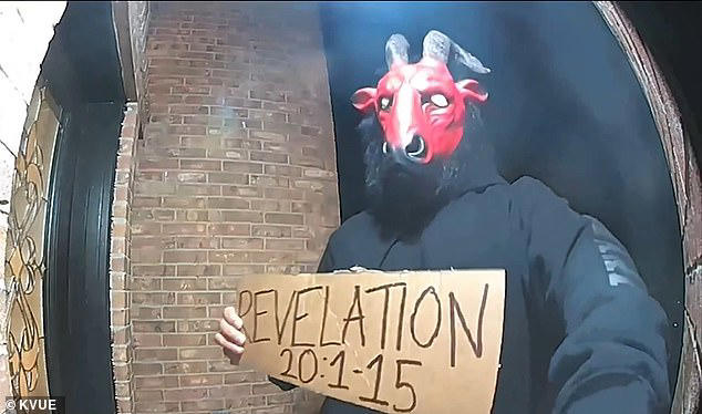 Satanic figure pops up on doorstep of darkened Texas home