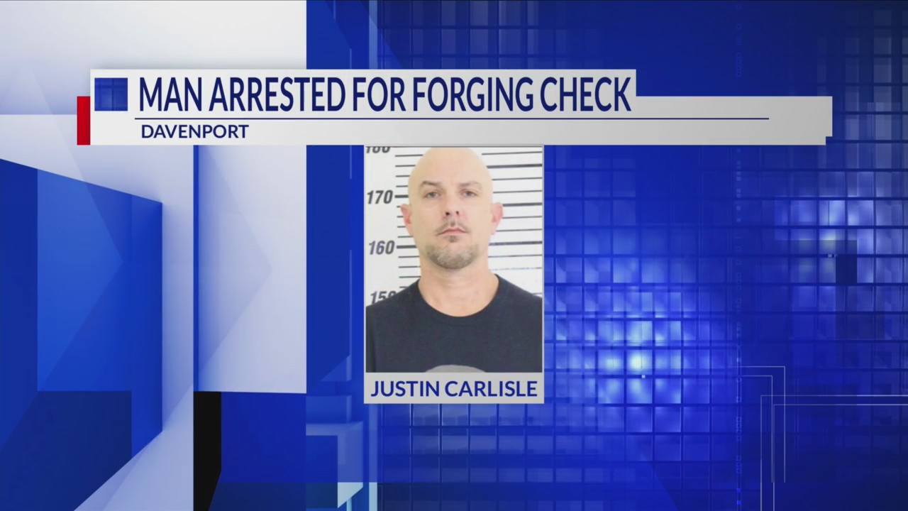 Davenport man accused of forging check from Andrew Wold Investments