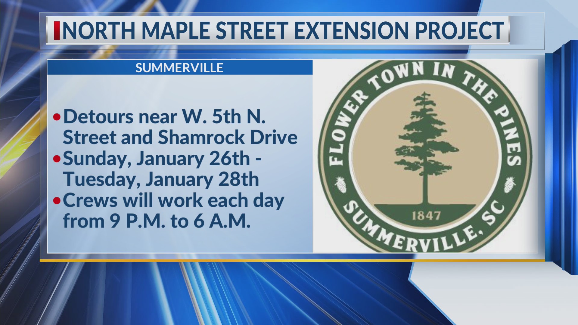North Maple Street Extension Project in Summerville