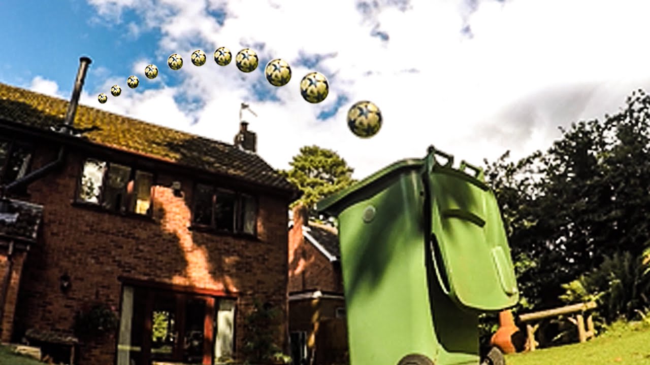 Watch this insane soccer trick shot over a house