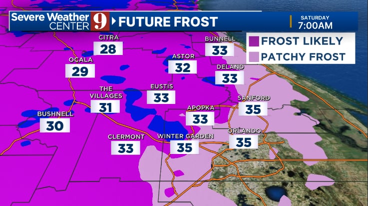 Frigid temps to come after cold fronts push through Central Florida