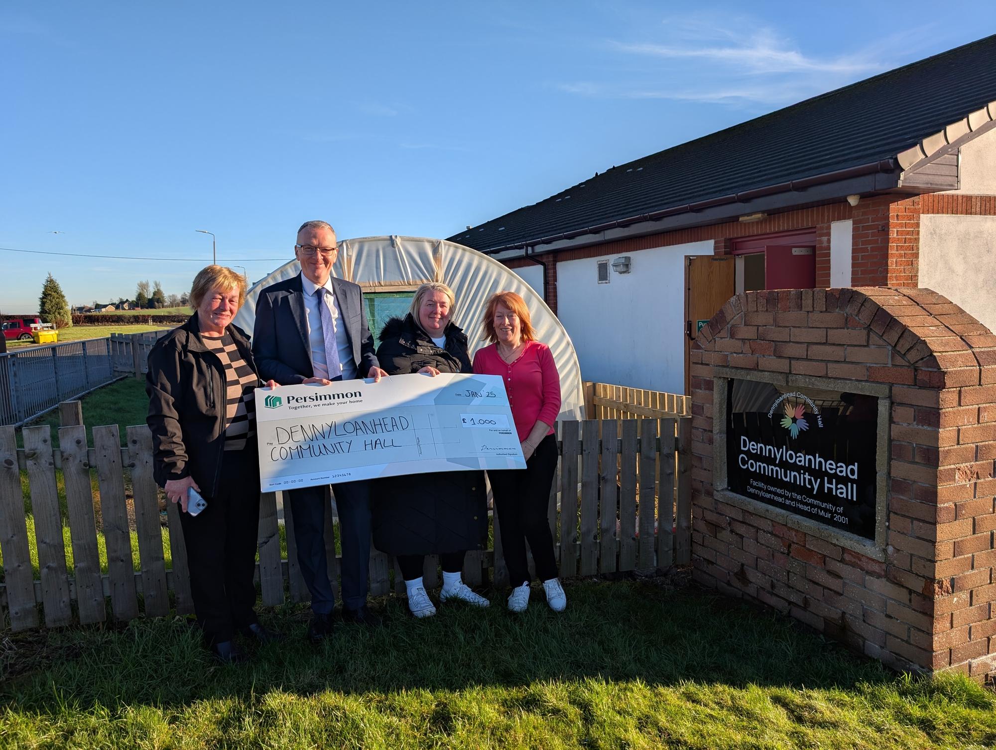 Housebuilder gives Falkirk district community hall a welcome cash boost