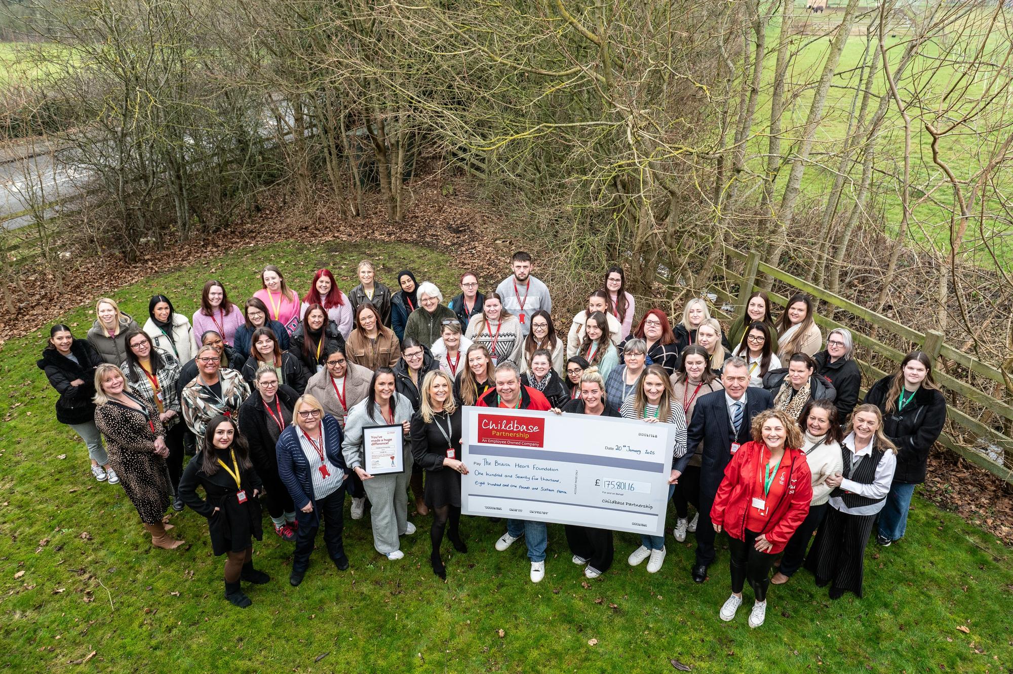 Childbase Partnership hands over £175,000 to the British Heart Foundation