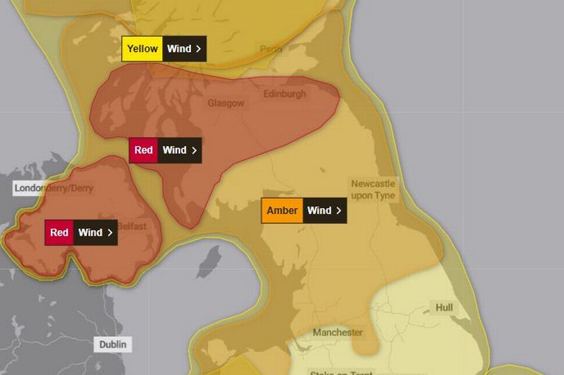 Rare red weather alert and 'tornado warning' issued for parts of UK as ...