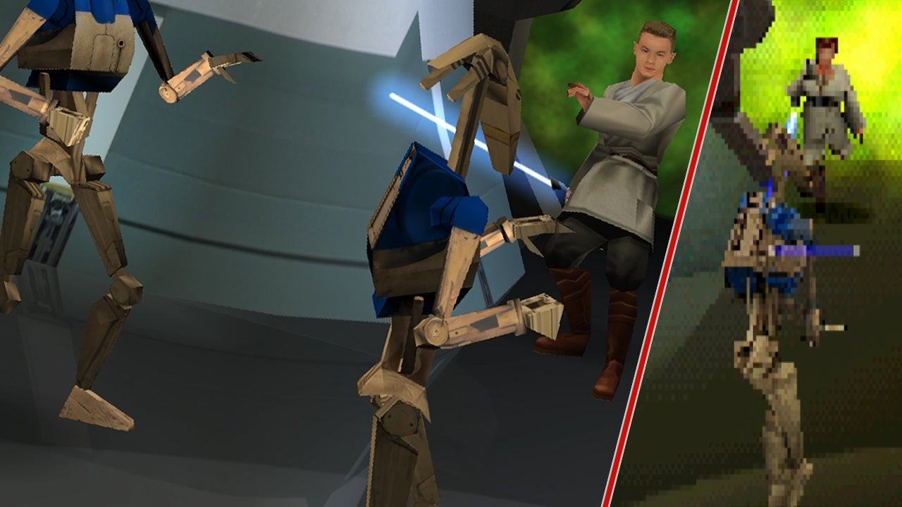 Star Wars Episode 1: Jedi Power Battles - PC VS. PS1 Graphics Comparison