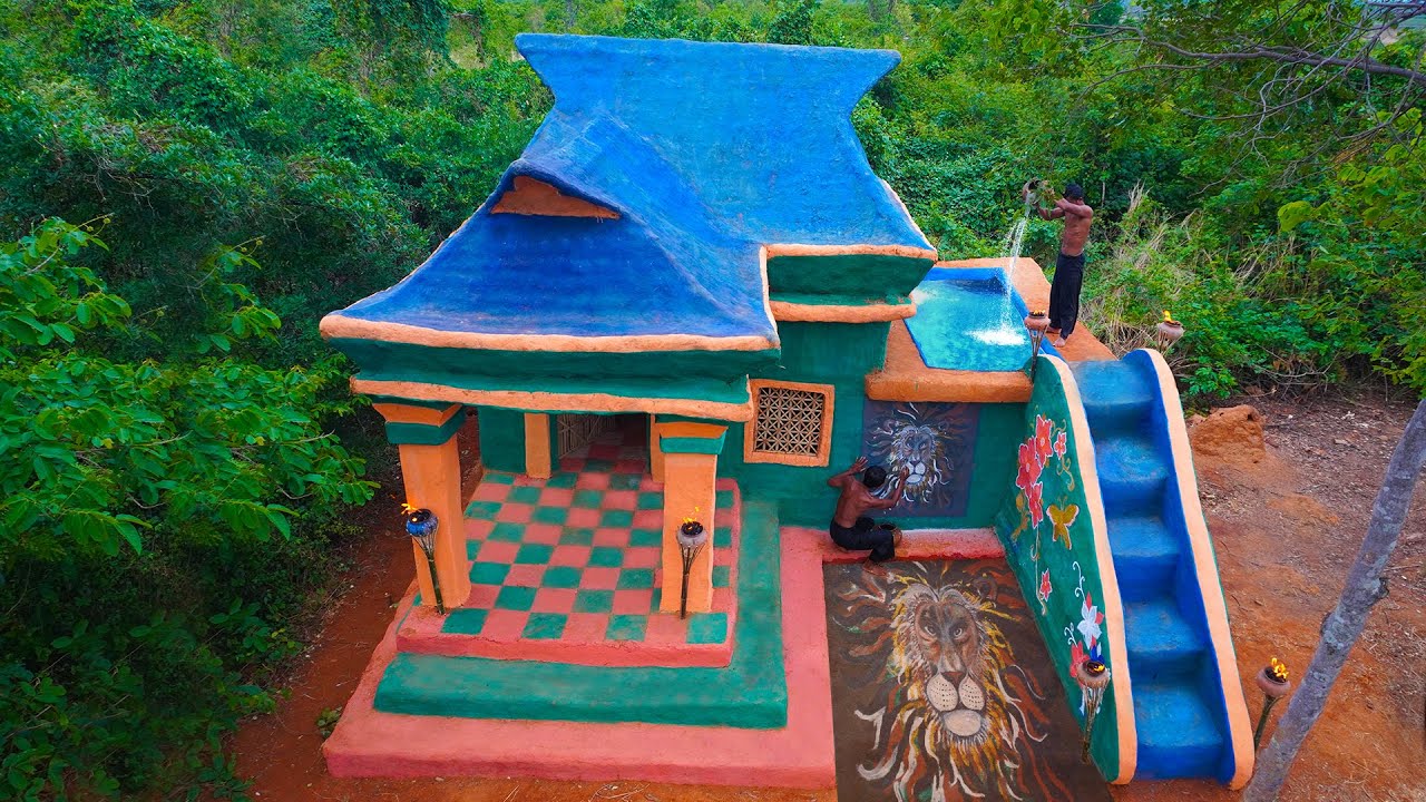 A $0 Colorful Mud Villa With a Swimming Pool More Beautiful Than Any ...