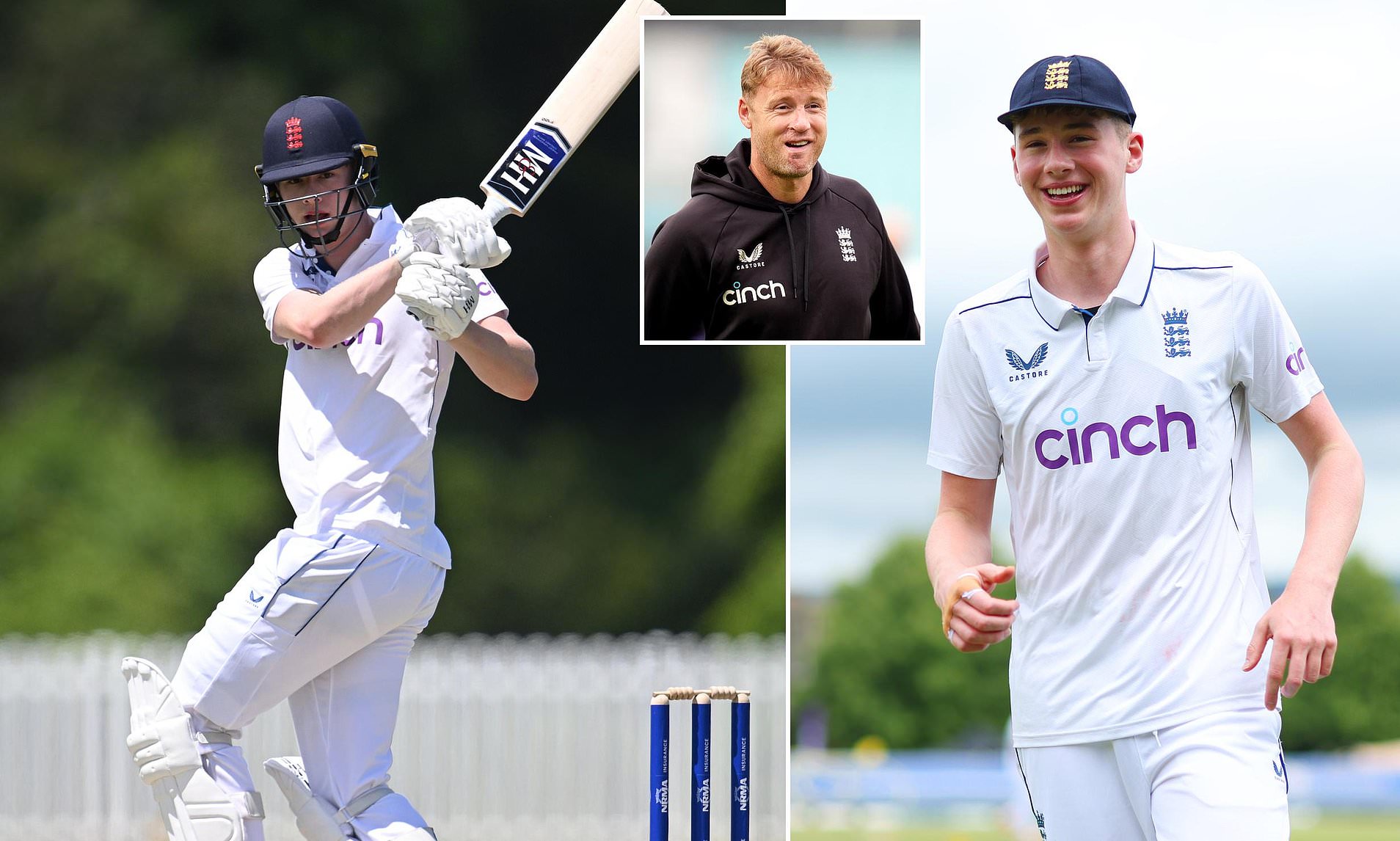 Andrew Flintoff's son Rocky, 16, hits hits a ton for England Lions in ...