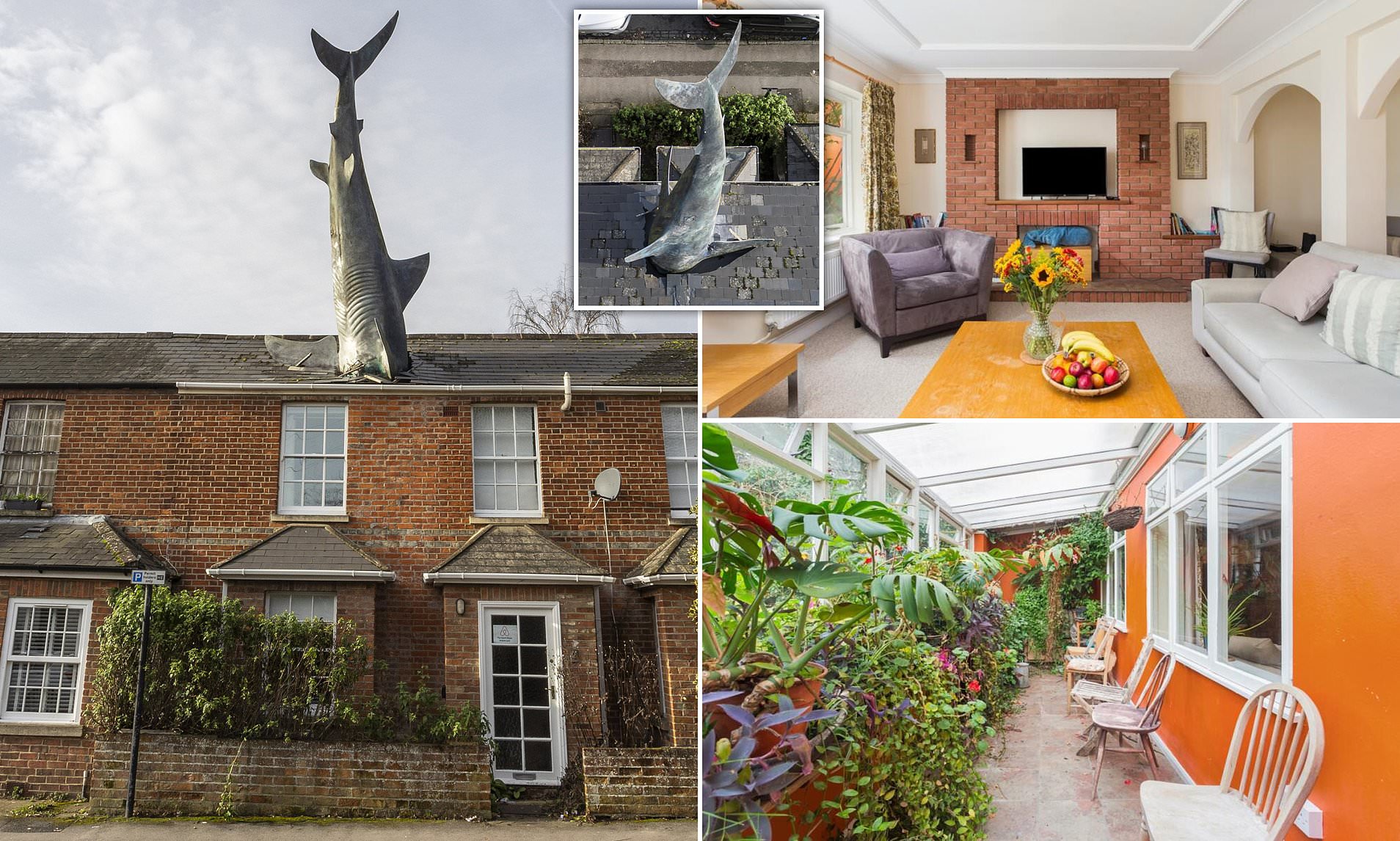 Iconic house with 25ft shark sticking out of its roof goes up for rent