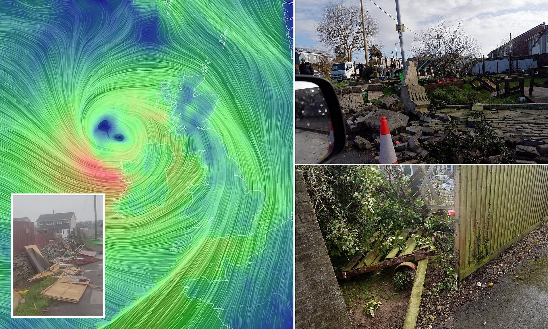 Tornado wreaks havoc as hundreds of schools close ahead of Storm Eowyn