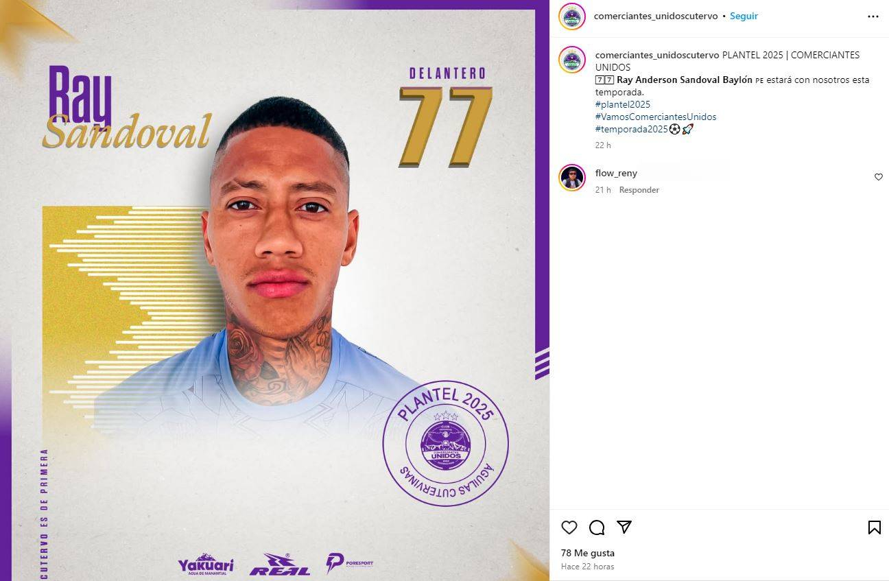 Ray Sandoval, ex Cristal, rompe el mercado al fichar por campeón: "Nos ...