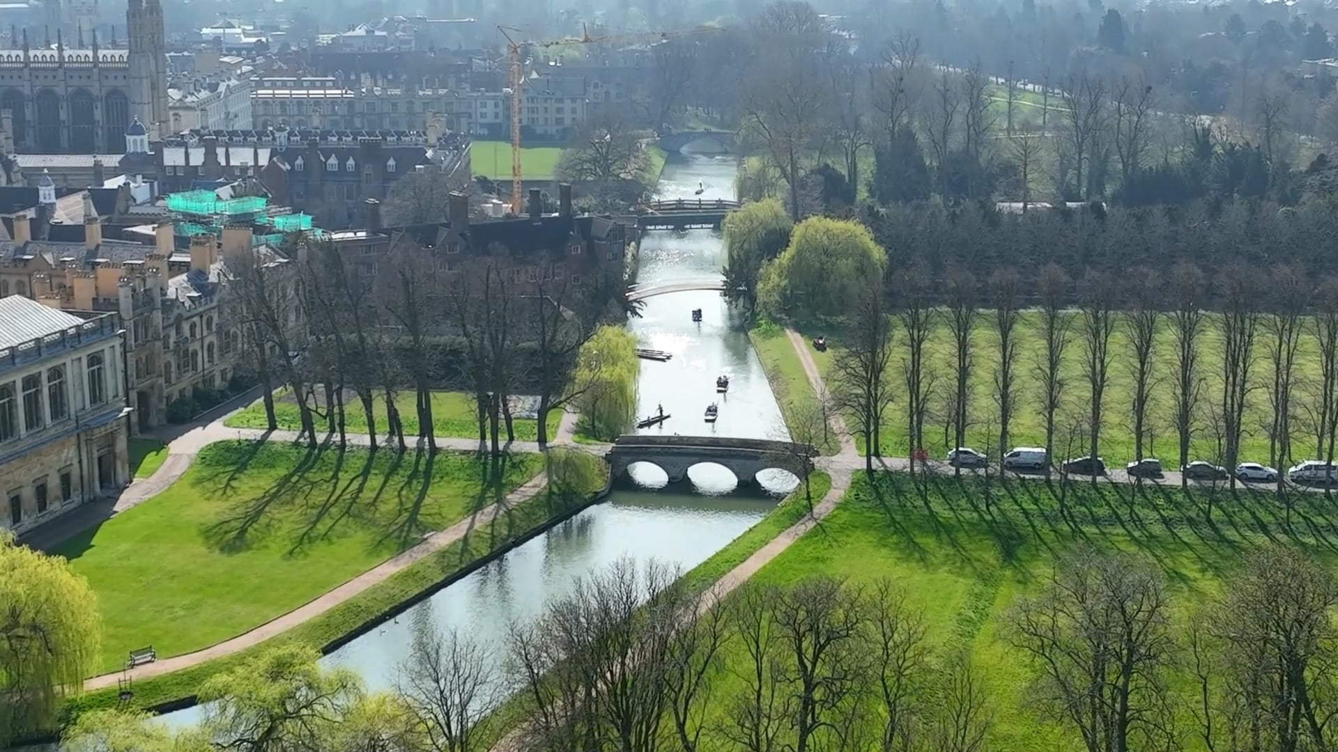Drone Views of Cambridge's Gothic Architecture and University Landmarks