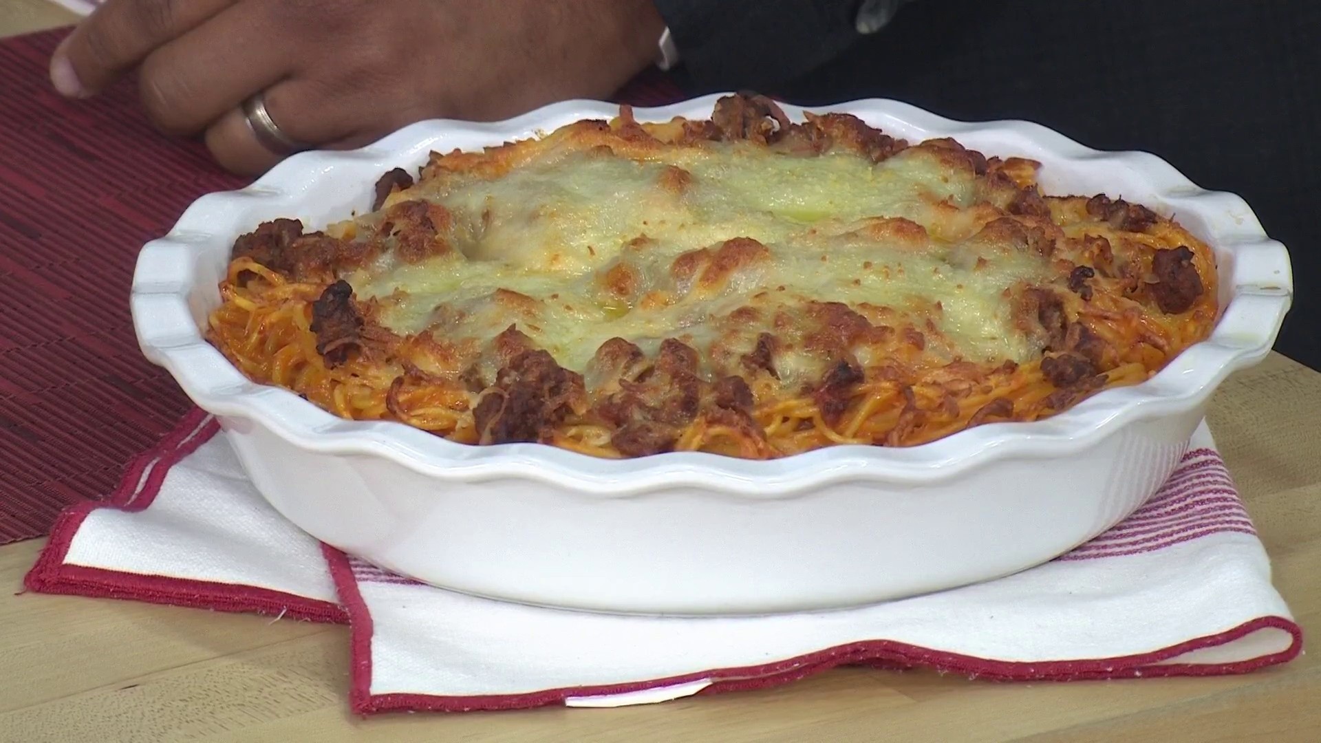 Try Elizabeth Heiskell’s unique spin on pasta night: Spaghetti pie!