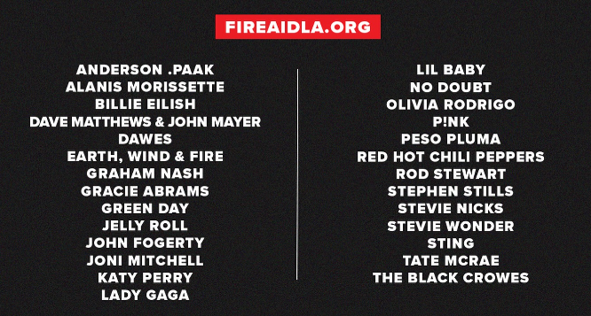 Fire Aid Announces Wildfire Benefit Concert