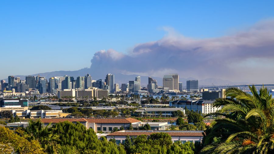 Photos captured from fires in La Jolla, Otay Mountain
