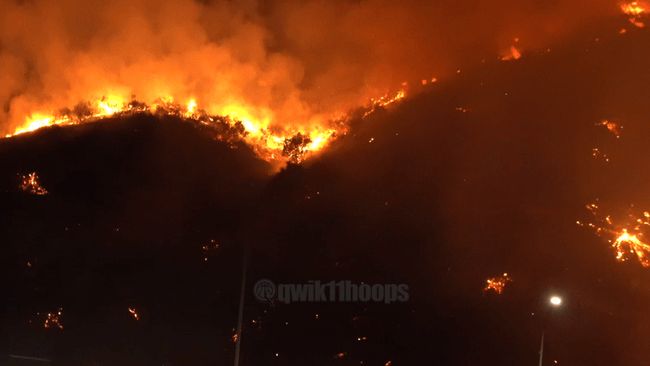 Sepulveda Fire Spreads Across LA's Getty View Park