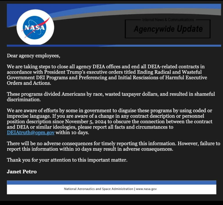 NASA denies setting 'new bans' for employees amid reports of removing ...
