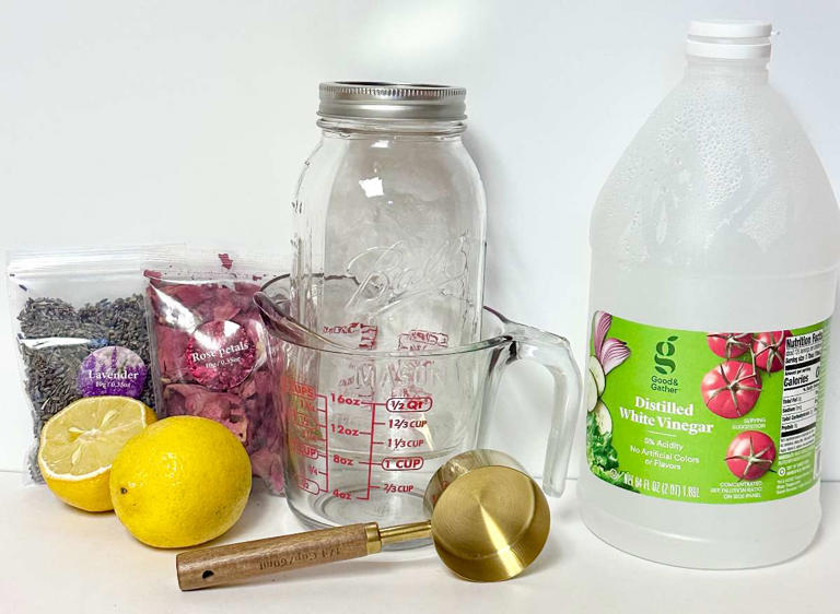 DIY Rose Petal, Lavender and Lemon Surface Cleaner Spray