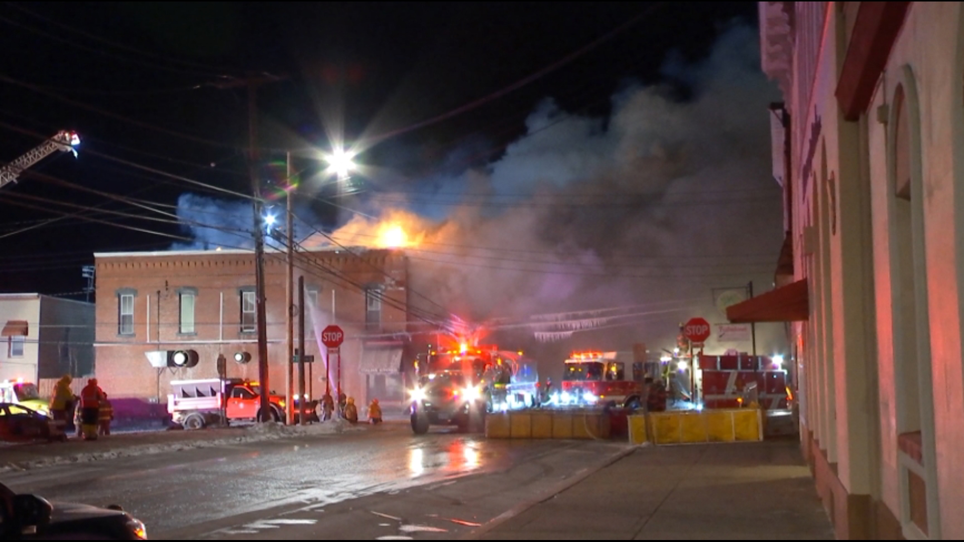 Ovid Village block destroyed by fire