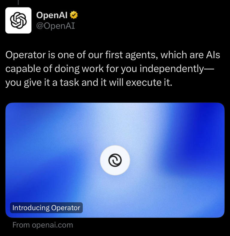 OpenAI launches Operator, its first AI agent that performs tasks on web