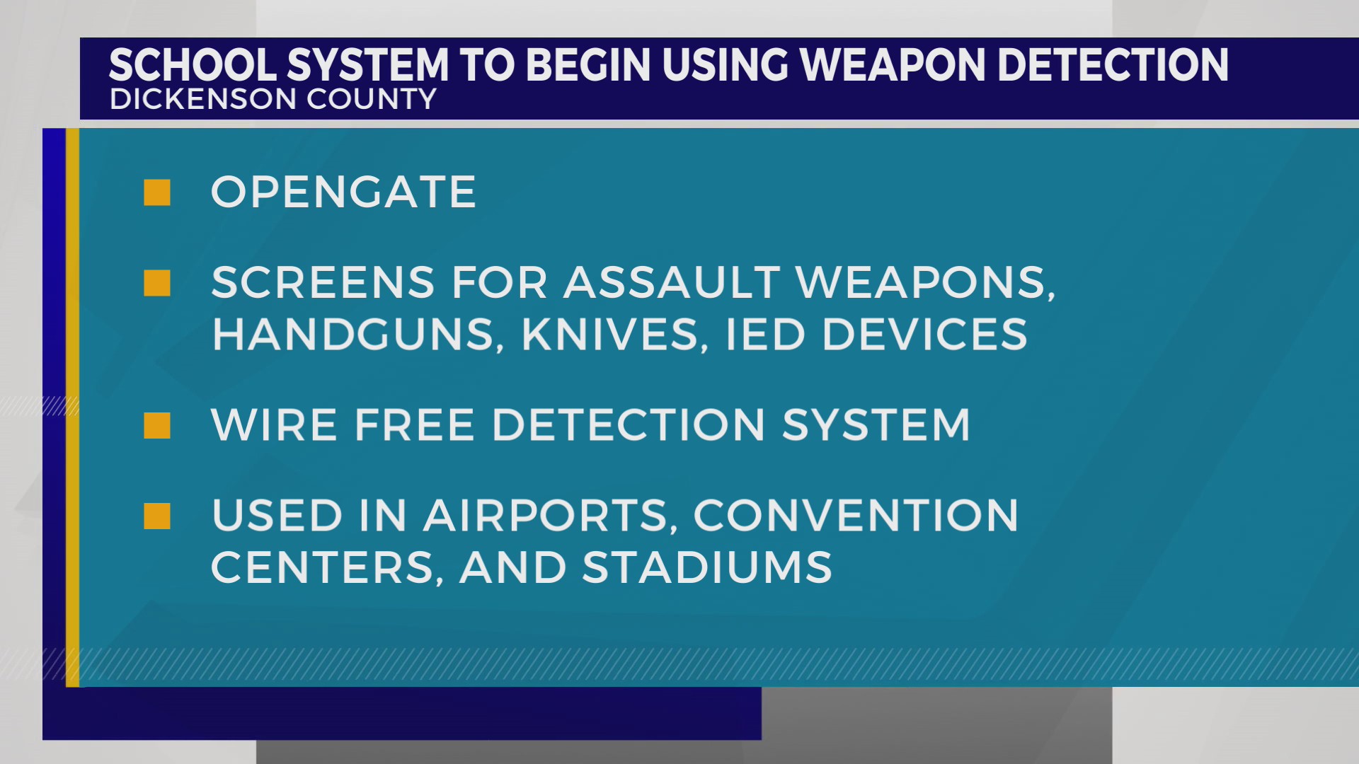 Dickenson County to begin using OPENGATE weapon detection system