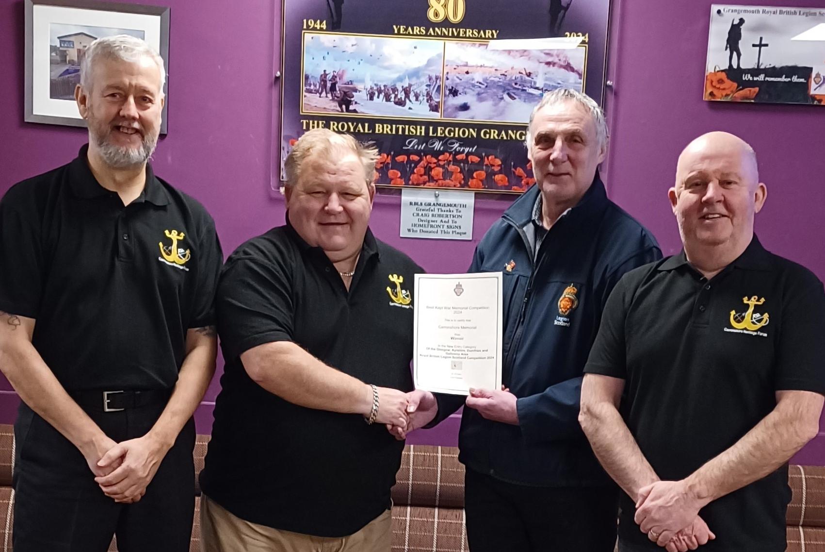 Falkirk district memorial receives Best Kept War Memorial award
