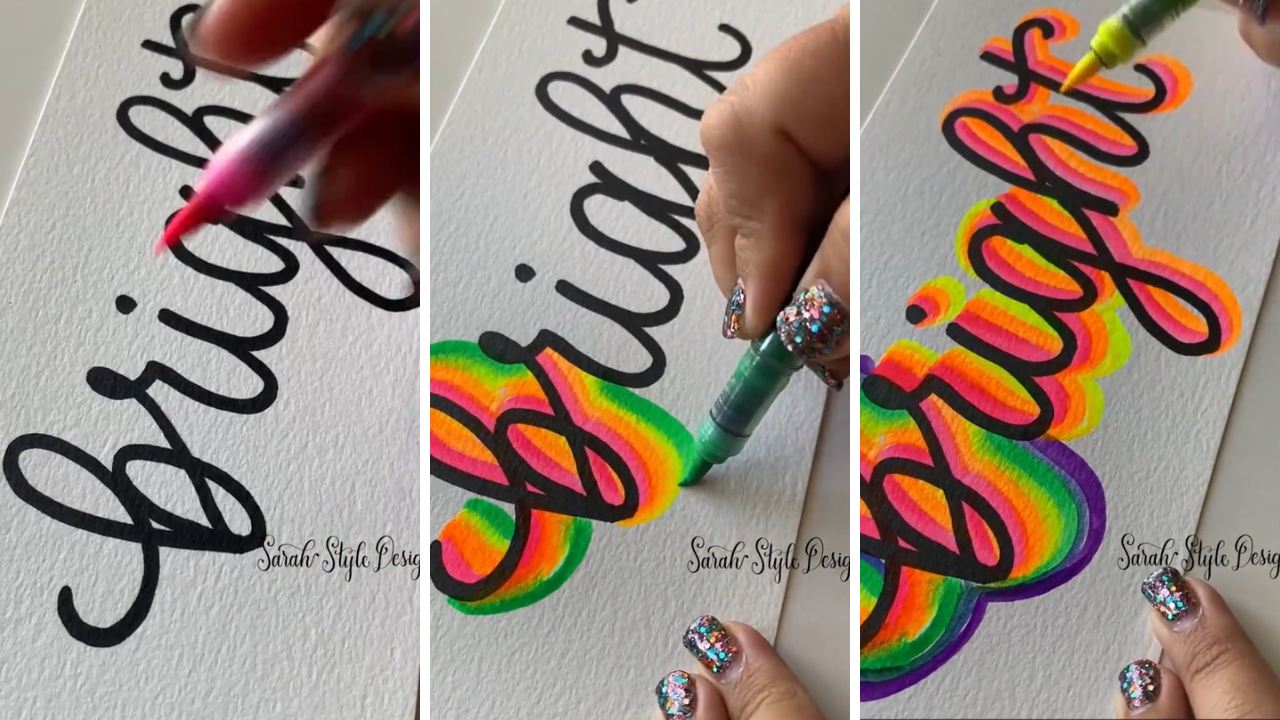 Bright and Bold: Sarah Style Designs' Calligraphy with Karin Markers