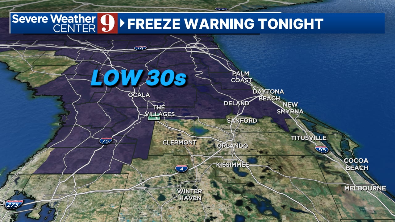 Cold snap alert, freeze warnings and wind chill advisories tonight