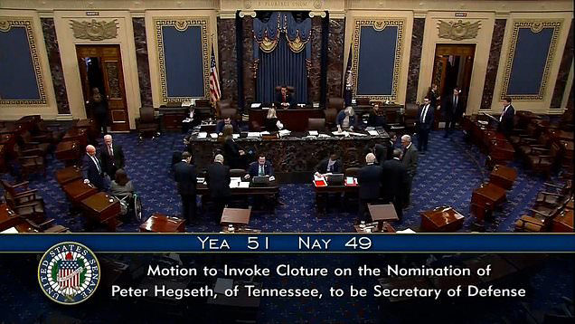 Pete Hegseth is approved to advance towards final confirmation vote Pete Hegseth is approved to advance towards final confirmation vote