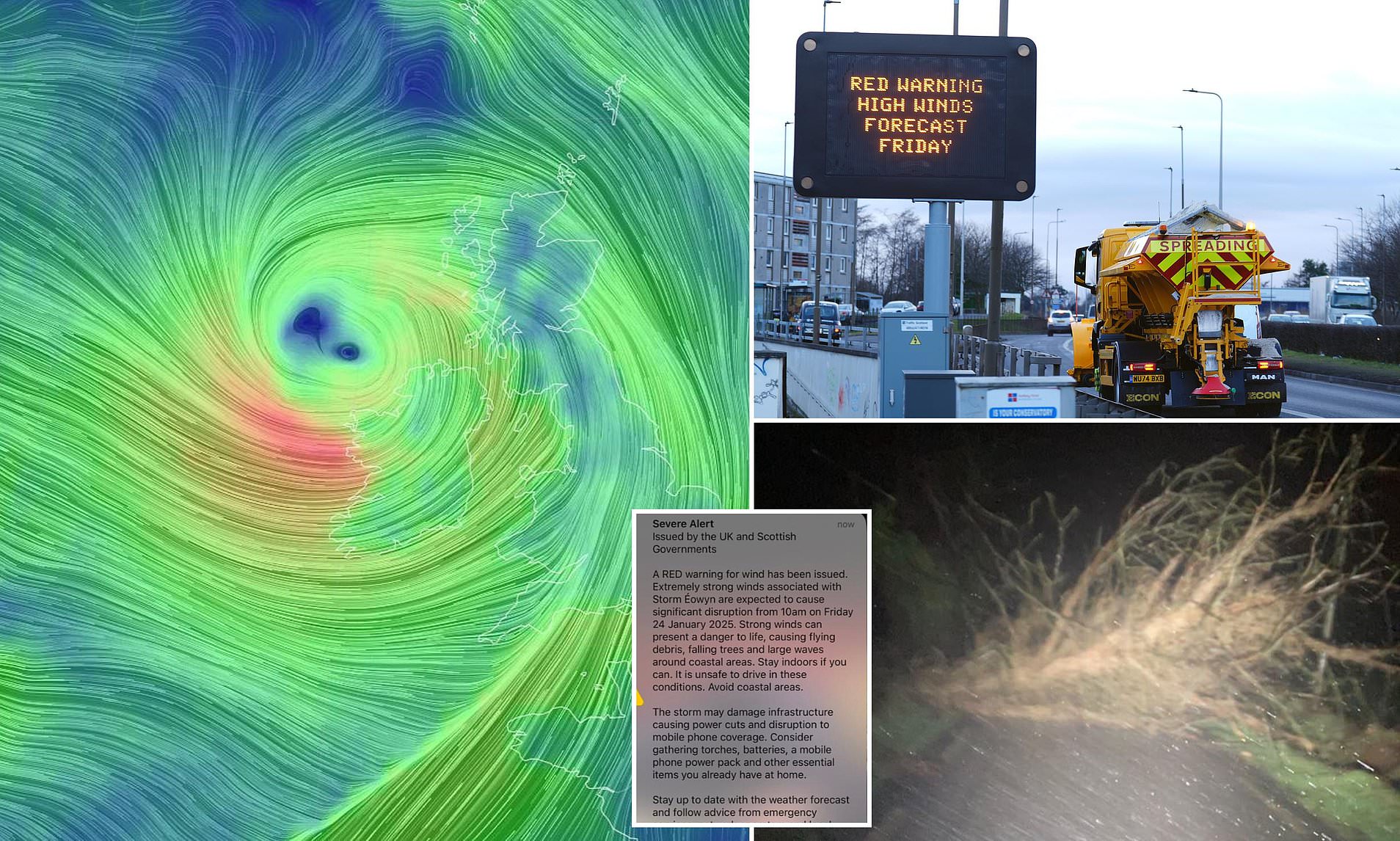 Red-warning Storm Eowyn brings 'extreme and real' threat to life