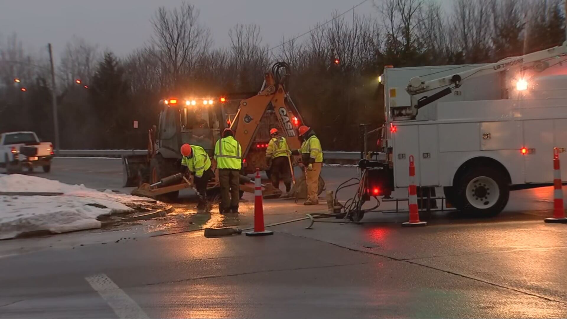 Busy road back open after water main break in Greene County, why we ...