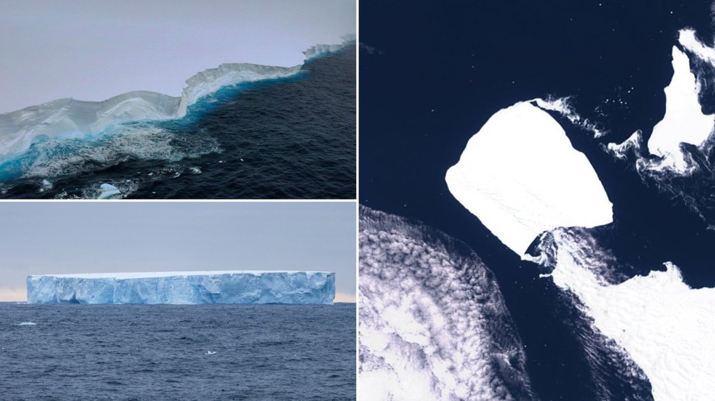 Giant iceberg visible from space is on a collision course with island