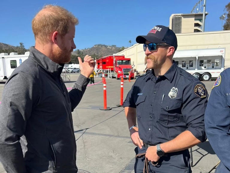 Salinas firefighters, therapy dogs meet Prince Harry at Los Angeles ...