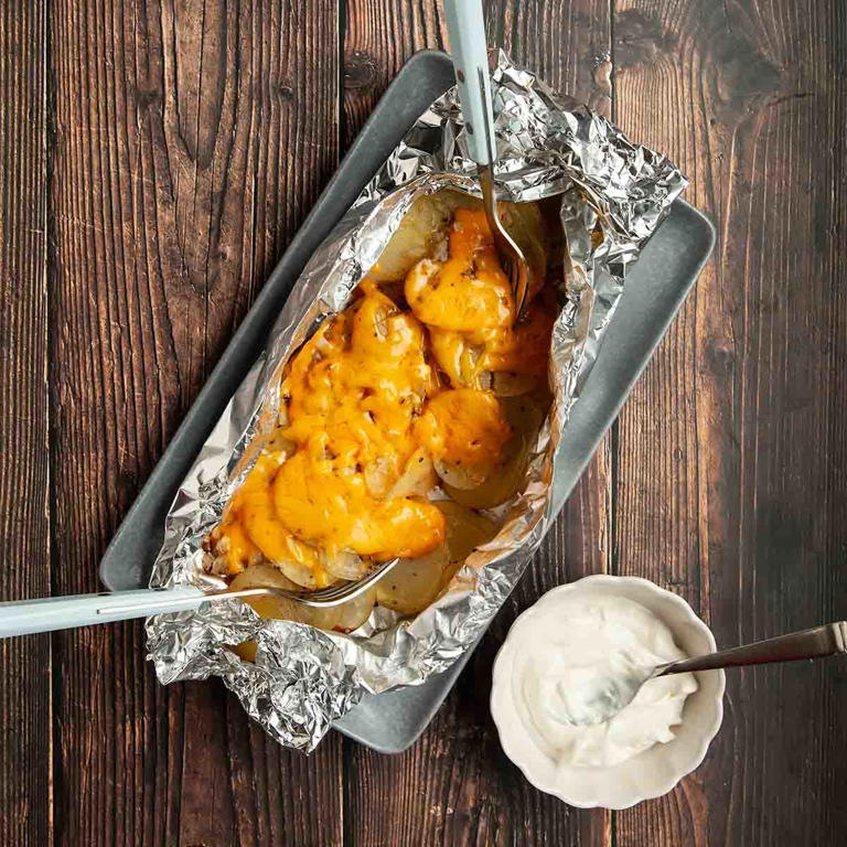 Cheesy Foil Packet Potatoes
