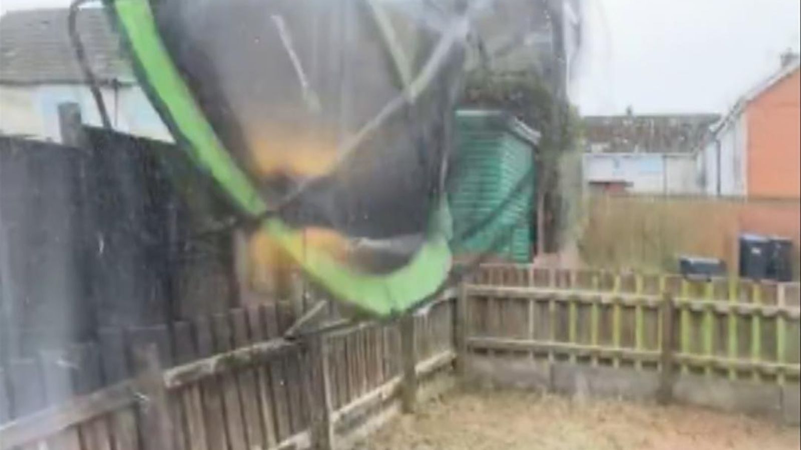 Trampoline blown away during storm