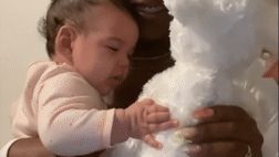 Crying Baby Consoled by Teddy Bear That Plays Late Mom's Heartbeat