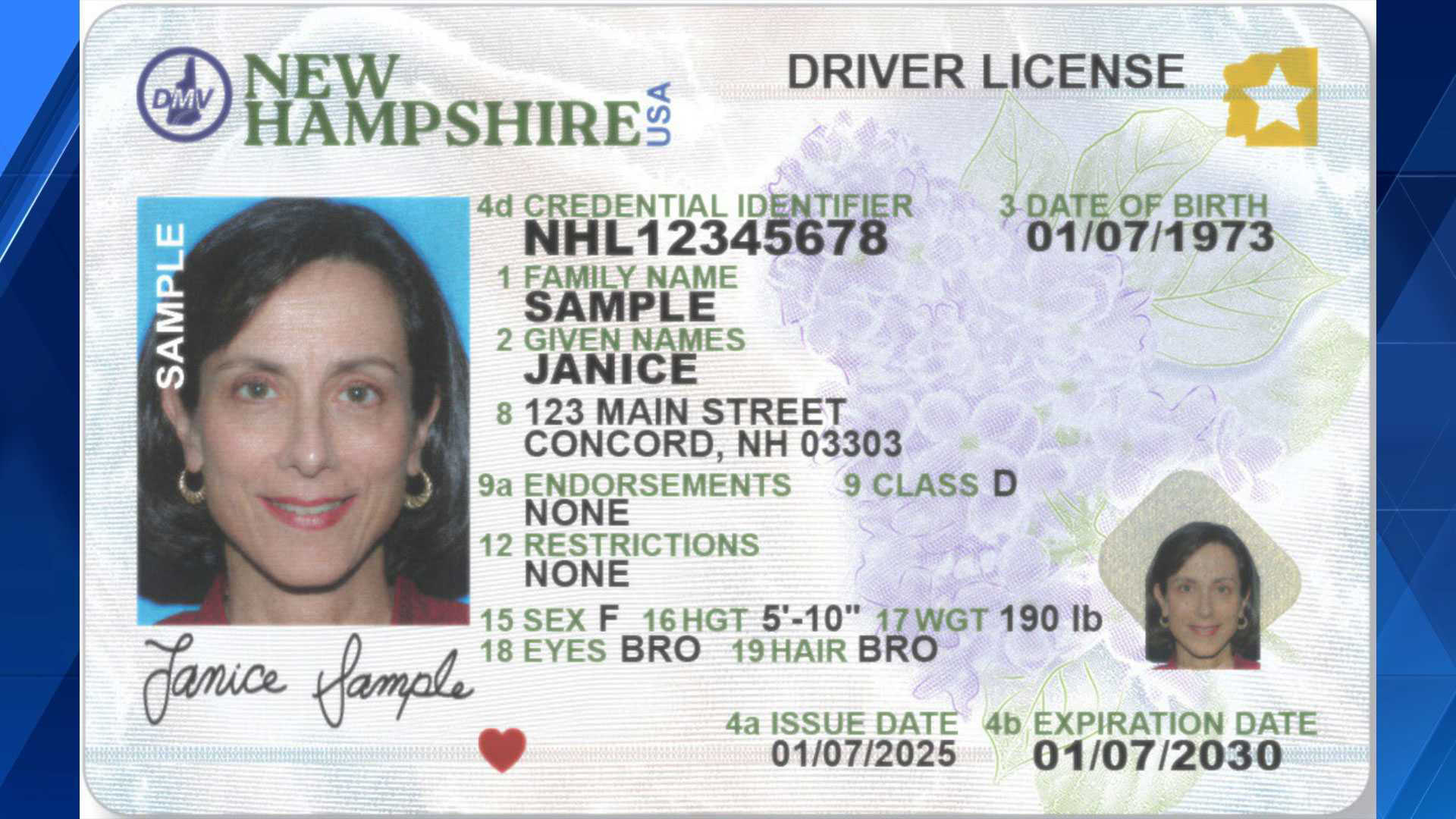 New Hampshire unveils new design for driver's licenses, ID cards New Hampshire unveils new design for driver's licenses, ID cards