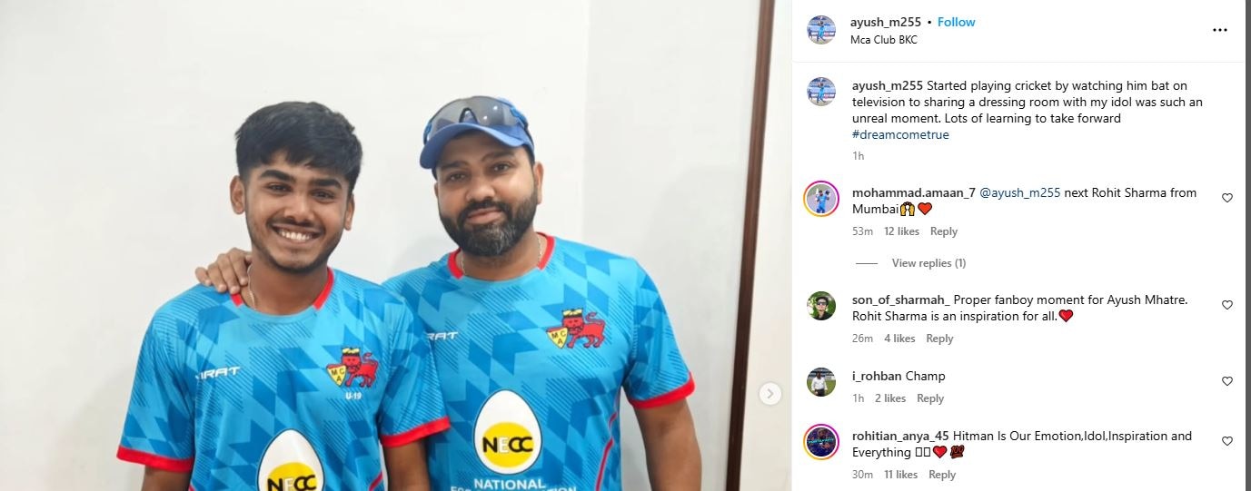 After losing spot to Rohit Sharma, Ayush Mhatre sends heartfelt message ...