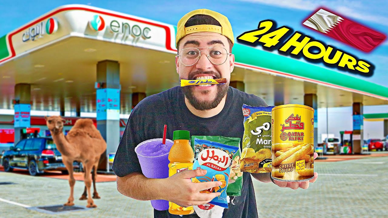 Eating ONLY Gas Station Food in QATAR for 24 HOURS - Best Petrol ...