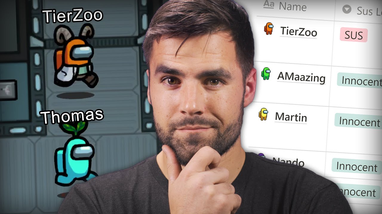 I built a 9001 IQ Among Us tracker in Notion