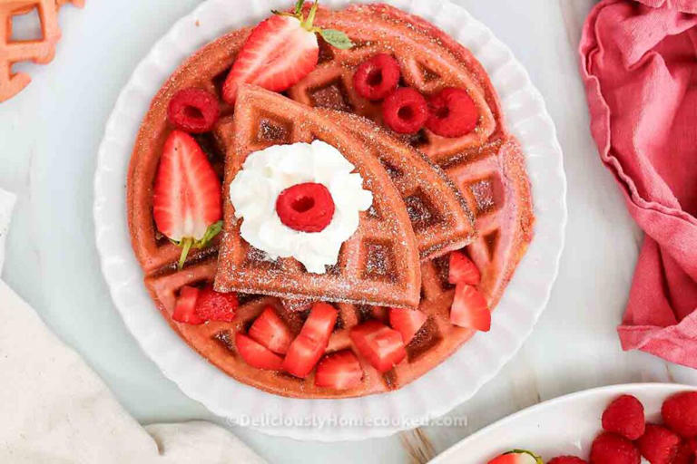 Pink waffles recipe