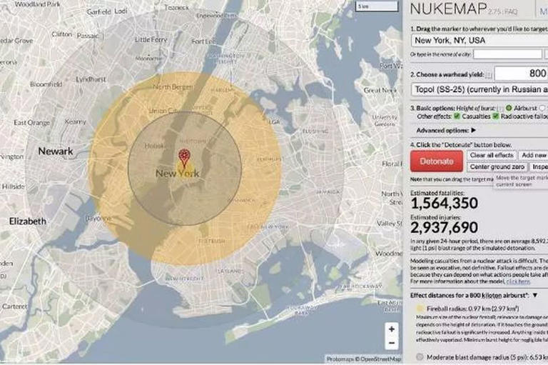 Chilling map shows US cities that would be destroyed in apocalyptic ...