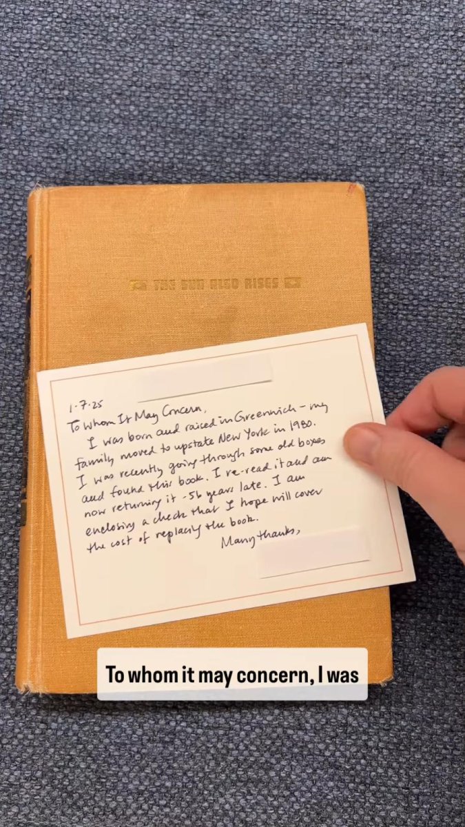 Watch: Hemingway book returned to Connecticut library after 56 years