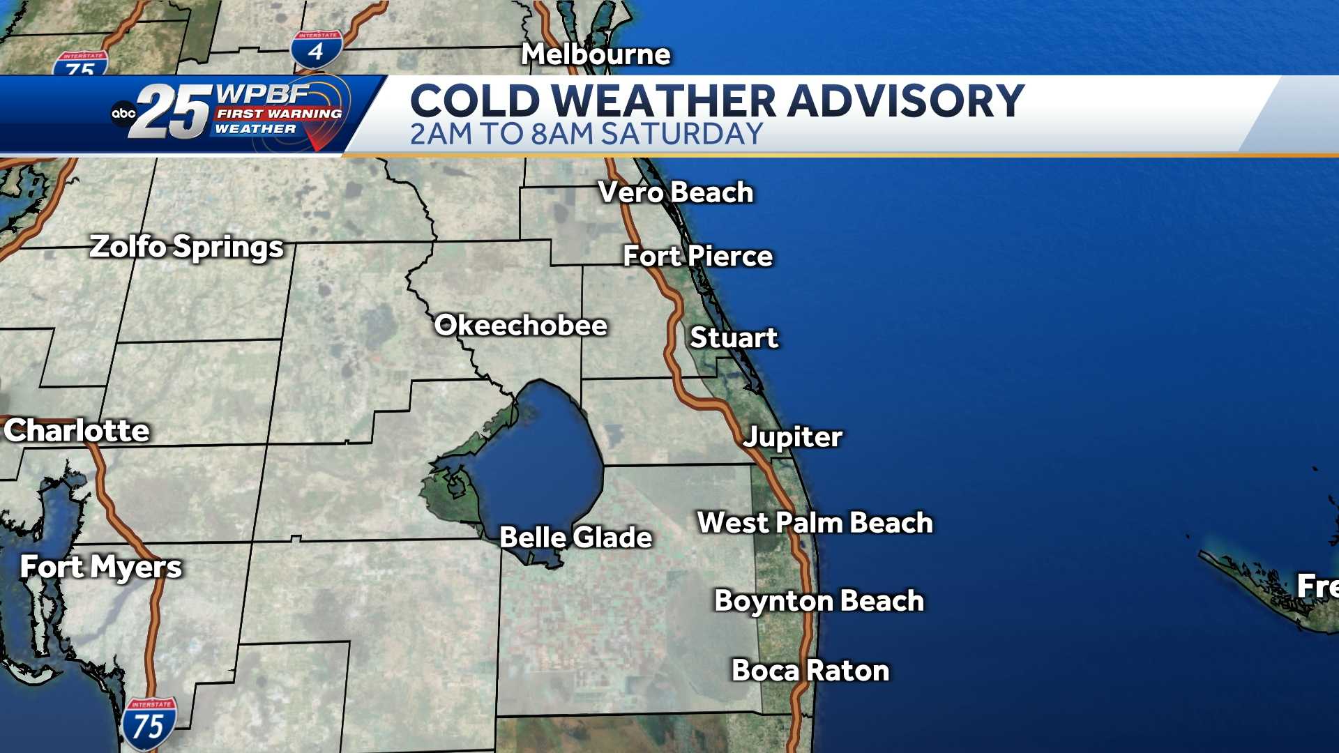 Cold weather advisory issued for parts of South Florida