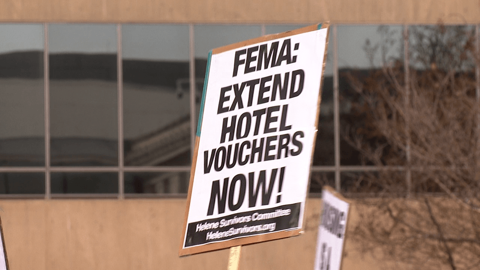Protesters in Asheville demand FEMA reforms amid housing crisis during ...