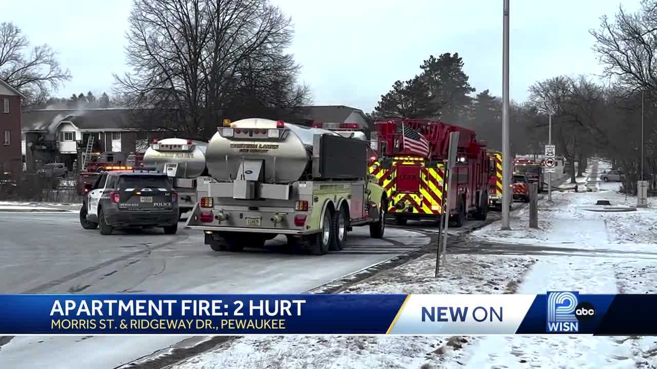 Two hurt, including police officer, in Pewaukee apartment fire