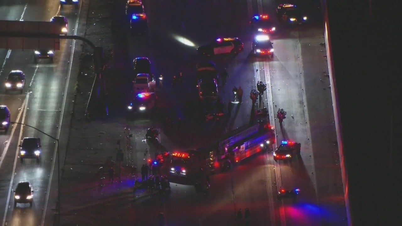 LAPD officer hospitalized after crash on 105 freeway